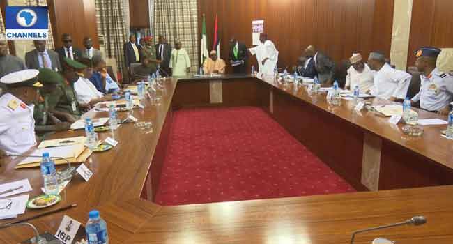 Insecurity: Buhari Holds Closed-Door Meeting With Security Chiefs, Osinbajo – Channels Television