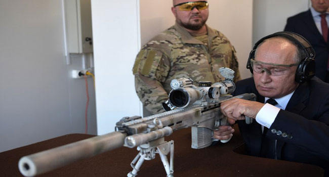 Putin Shows Off Sniper Skills Firing Kalashnikov Rifle – Channels ...