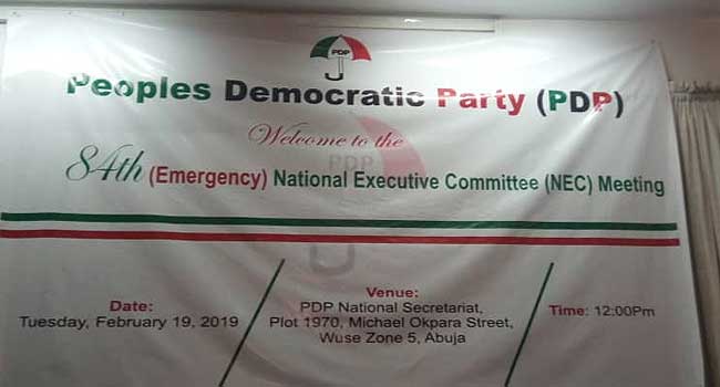 PDP Holds 84th NEC Meeting In Abuja – Channels Television