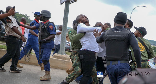 COZA-Protester-dragged – Channels Television