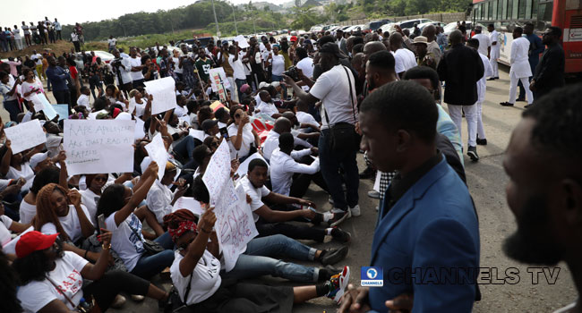 COZA-Protesters-sit-out – Channels Television