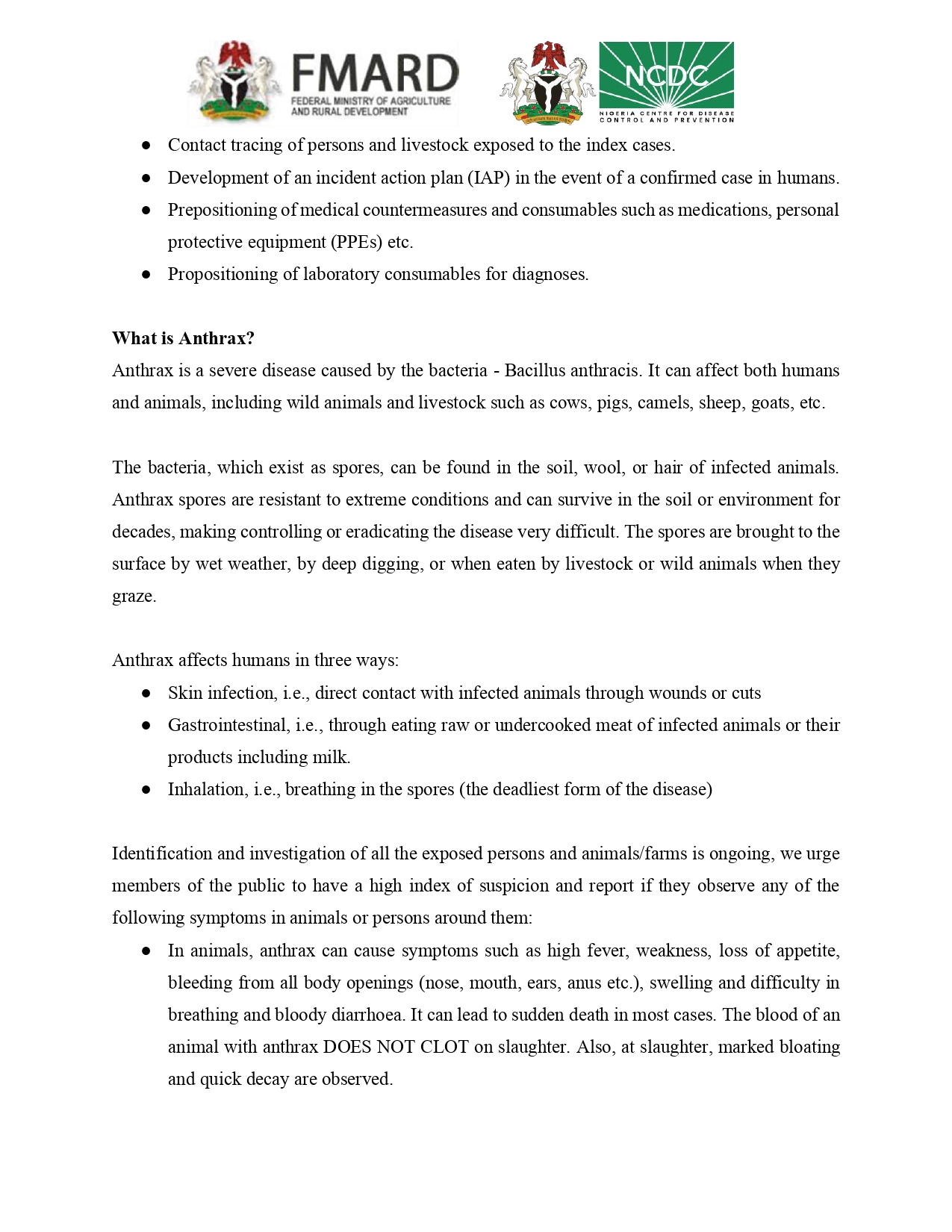 FG Confirms First Case Of Anthrax In Nigeria • Channels Television