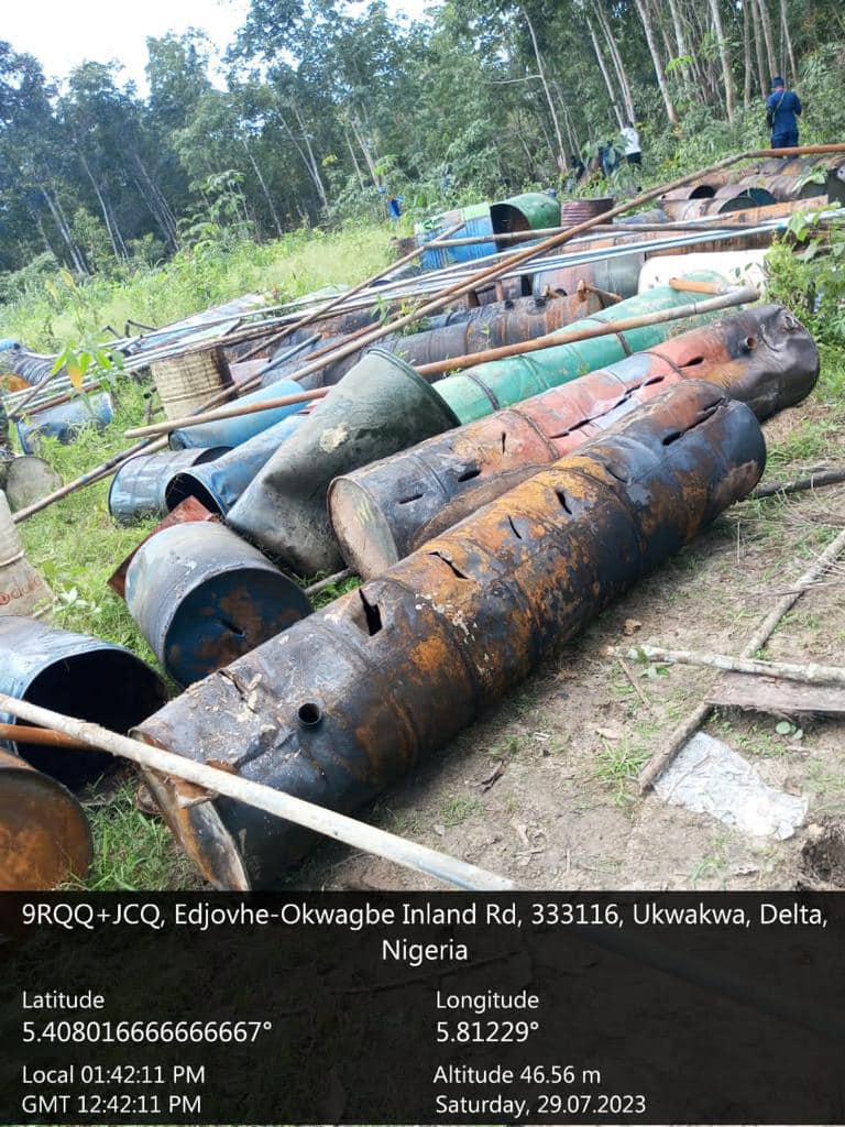 Anti-Oil Theft: Combined Security Forces Dismantle Major Illegal Oil Refinery In Delta ...