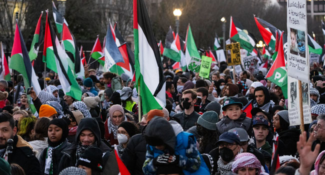 Protesters Storm White House In Gaza’s Support As War Enters 100th Day ...