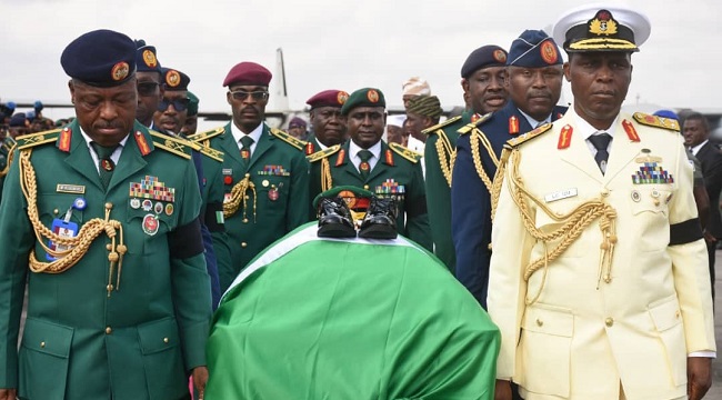 PHOTOS: Body Of Late COAS Lagbaja Leaves Lagos For Abuja • Channels ...